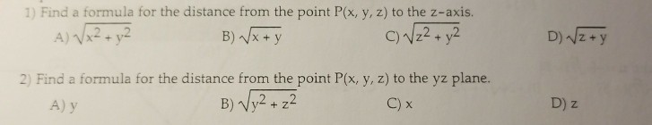 Solved Find a formula for the distance from the point P(x, | Chegg.com