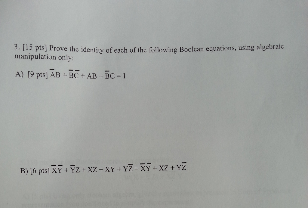 Solved Prove the identity of each of the following Boolean | Chegg.com
