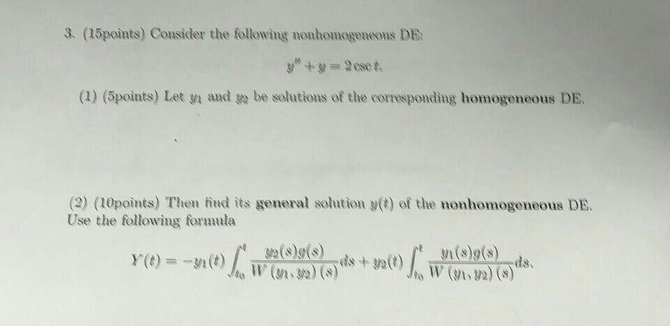 Solved differential Equation | Chegg.com