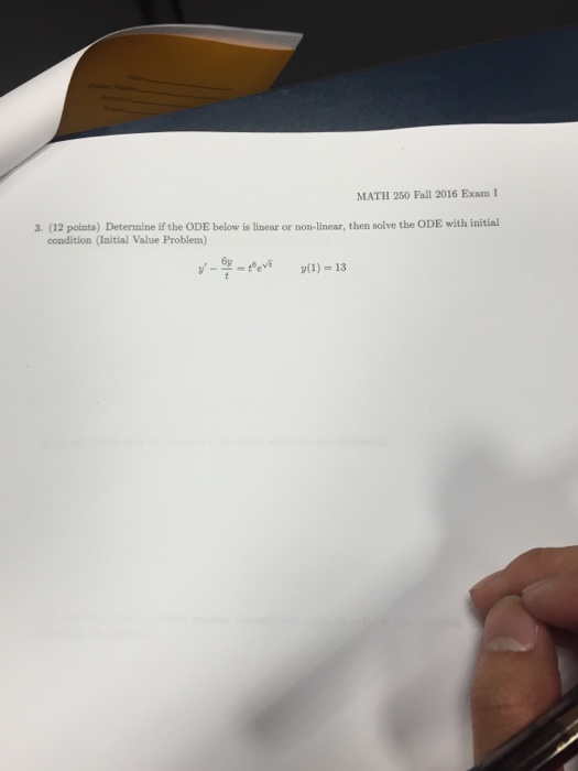 Solved Determine if the ODE below is linear or non-linear, | Chegg.com