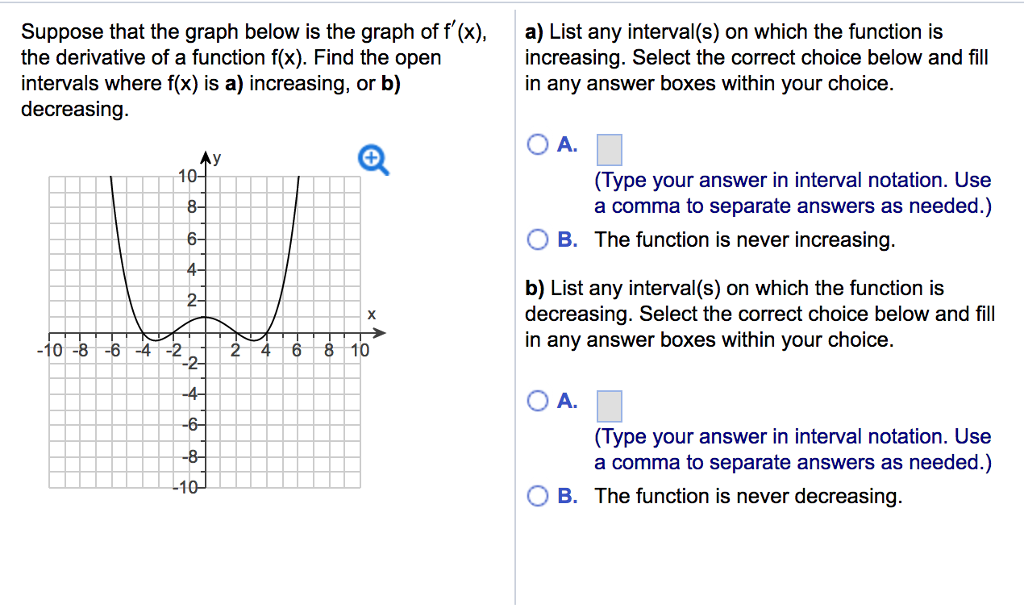 Solved Suppose that the graph below is the graph of f'(x), | Chegg.com Solved Suppose that the graph below is the graph of f'(x), | Chegg.com