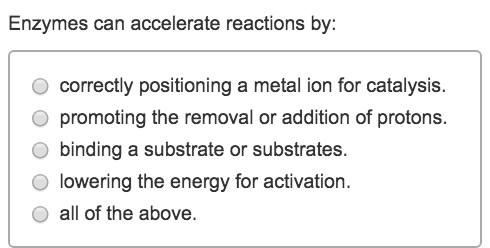 Solved Enzyme Multiple Choice Questions | Chegg.com