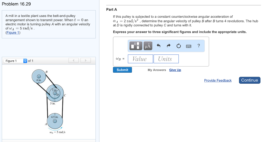 Solved A mill in a textile plant uses the belt-and-pulley | Chegg.com