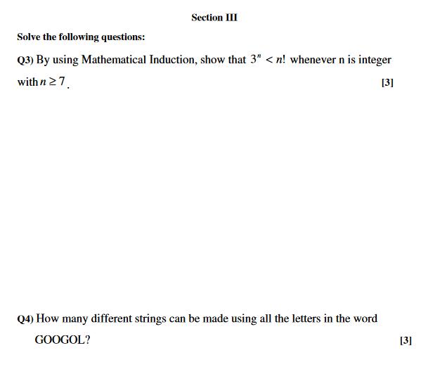 Solved Section II Solve the following questions: Q3) By | Chegg.com