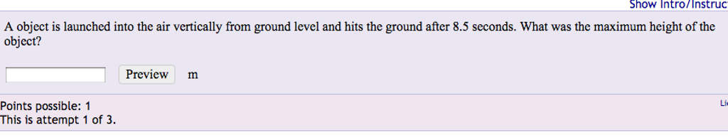 Solved A object is launched into the air vertically from | Chegg.com