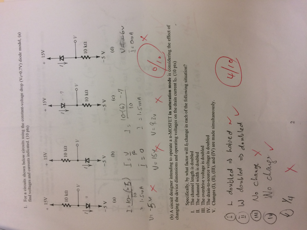 Solved 2. Analyze below circuit by using exponential model | Chegg.com