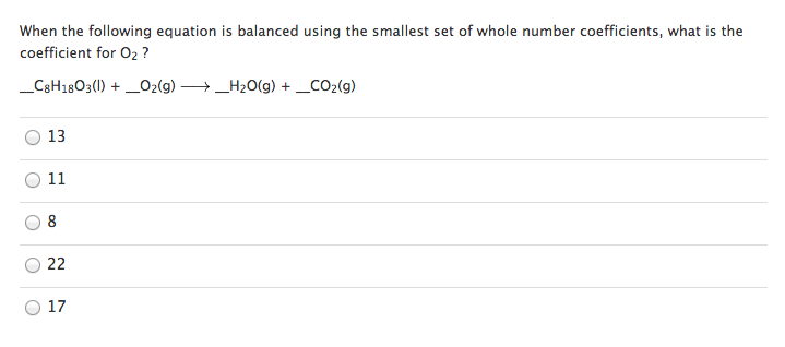 Solved When the following equation is balanced using the | Chegg.com