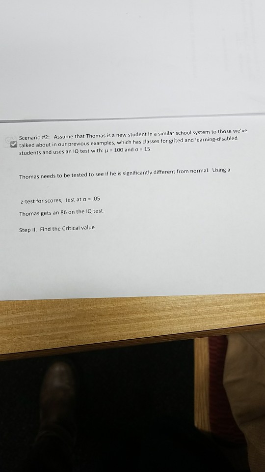 Solved Scenario #2: Assume that Thomas is a new student in a | Chegg.com