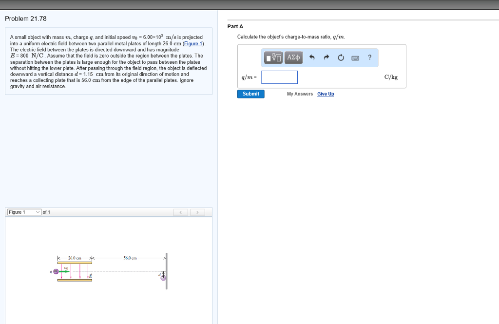 Solved A small object with mass m, charge q, and initial | Chegg.com