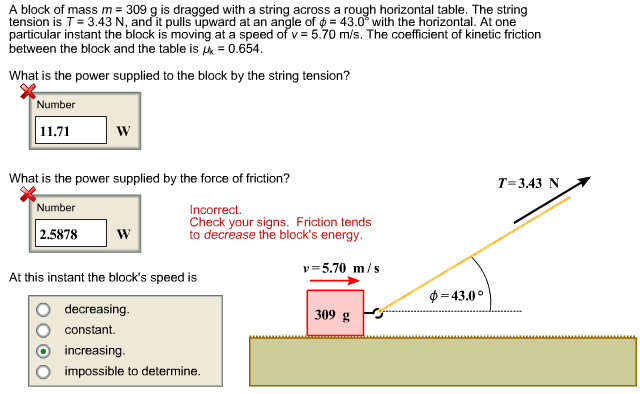Solved f mass m * 309 g is dragged with a string across a | Chegg.com