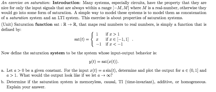 Solved An exercise on saturation: Introduction: Many | Chegg.com
