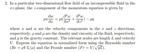Solved 2. In a particular two-dimensional flow field of an | Chegg.com
