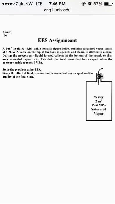 Solved I want the solution using EES program ( by computer ) | Chegg.com