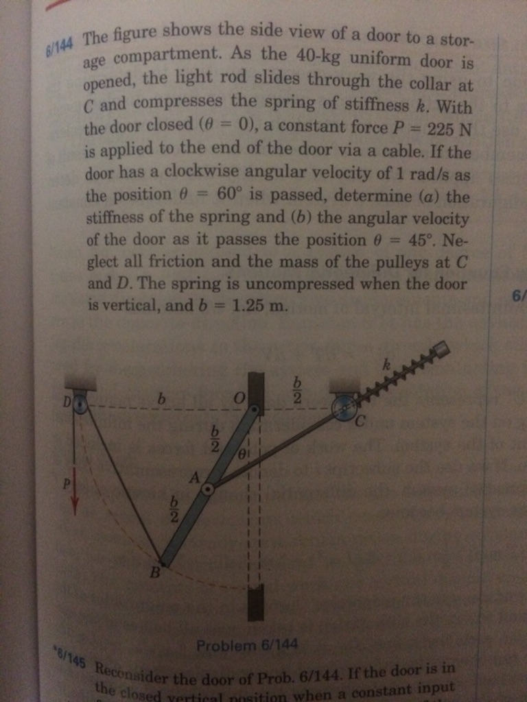 Solved The figure shows the side view of a door to a storage | Chegg.com