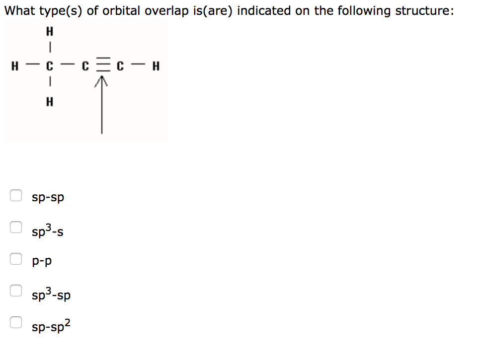 Solved What type(s) of orbital overlap is(are) indicated on | Chegg.com