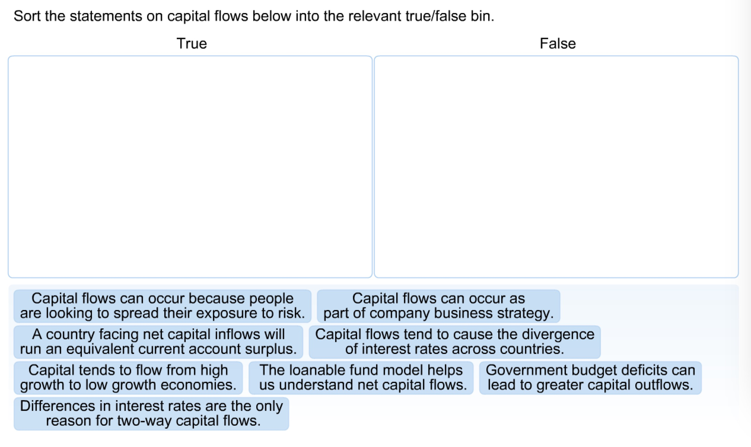 Solved First, sort the following true and false statements | Chegg.com