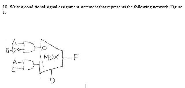 Solved 10 Write A Conditional Signal Assignment Statement