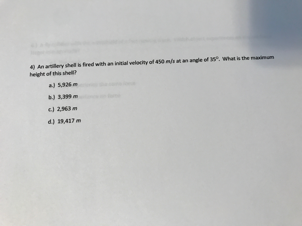 Solved An artillery shell is fired with an initial velocity | Chegg.com