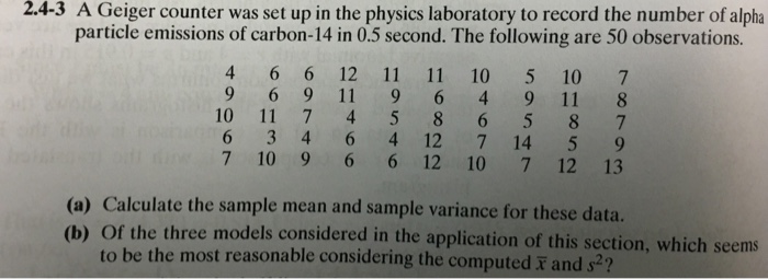 A Geiger counter was set up in the physics laboratory | Chegg.com