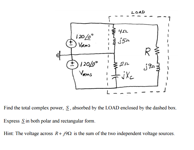 Solved Find the total complex power, S, absorbed by the LOAD | Chegg.com