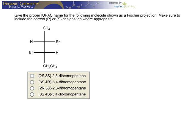 Solved give the proper iupac name for the following molecule | Chegg.com