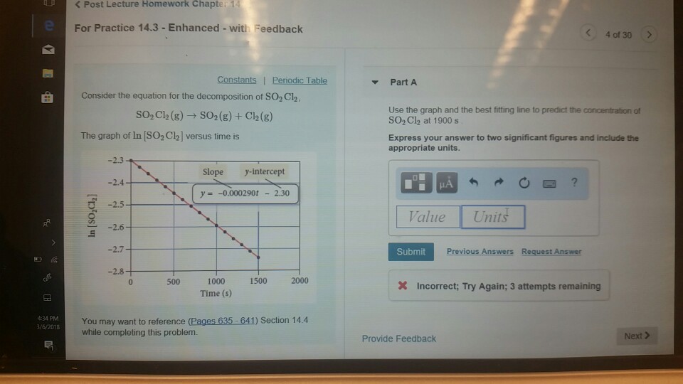 Solved Post Lecture Homework Chapte. 14 For Practice 14.3 | Chegg.com