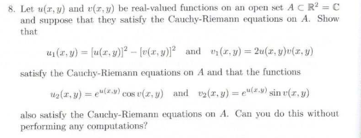 Solved Let u(x, y) and v(x, y) be real-valued functions on | Chegg.com