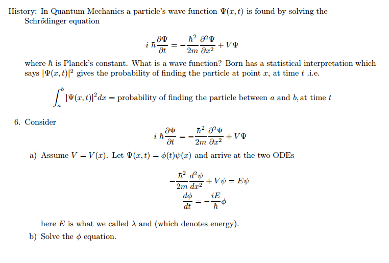 Solved History In Quantum Mechanics A Particle s Wave Chegg