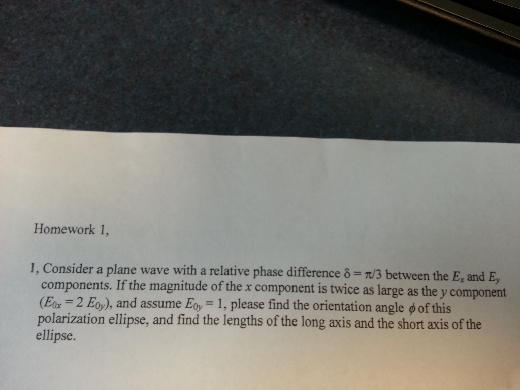 Solved Consider a plane wave with a relative phase | Chegg.com