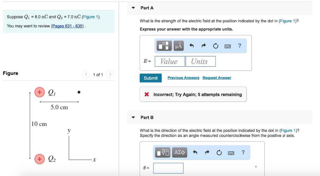 Solved Part A Suppose Q1-8.0 nC and Q2-7.0 nC (Figure 1) | Chegg.com