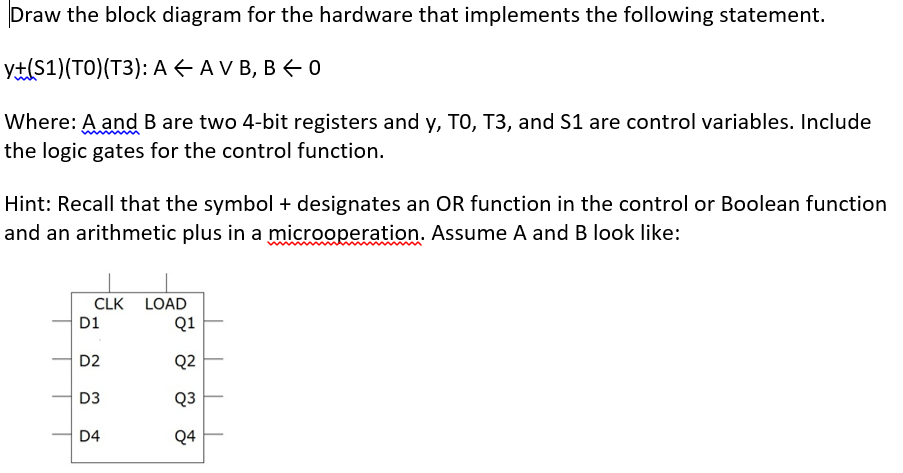 Solved Draw the block diagram for the hardware that | Chegg.com