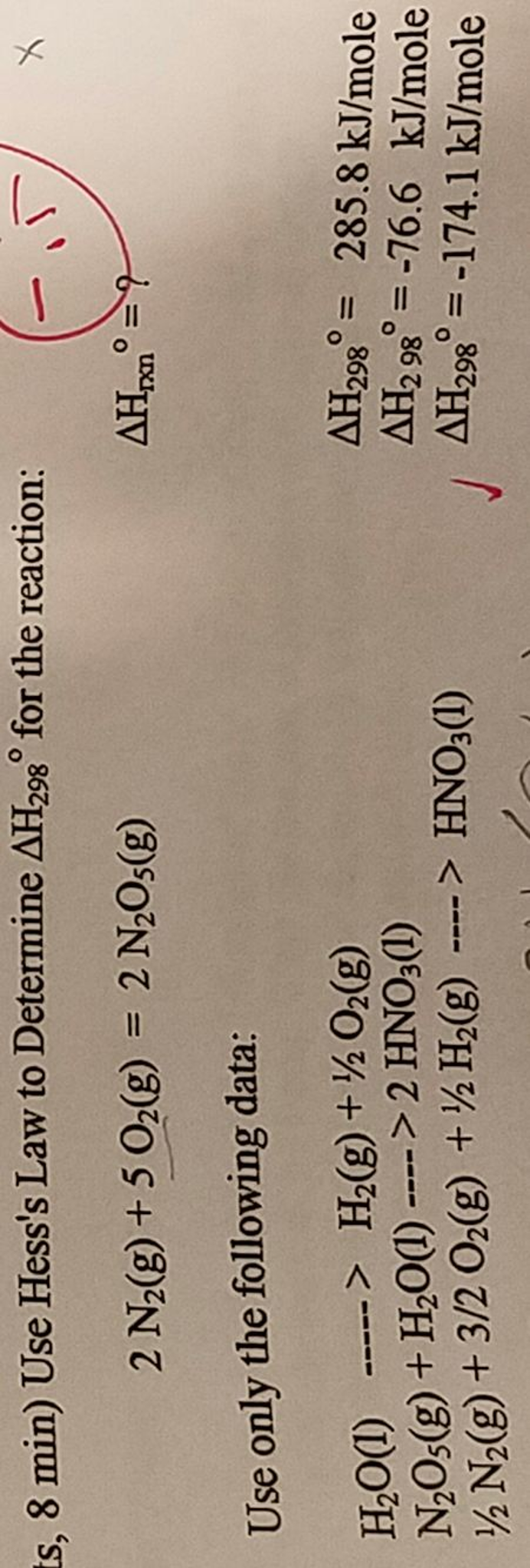 Solved Use Hess's Law to Determine Delta H_298 degree for | Chegg.com