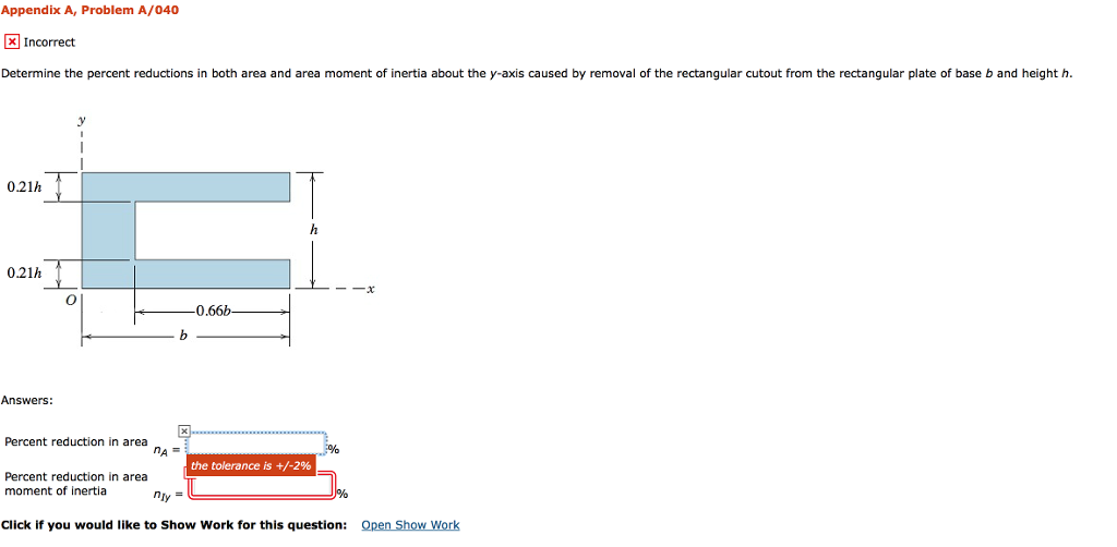 Solved Appendix A, Problem A/040 Incorrect Determine the | Chegg.com
