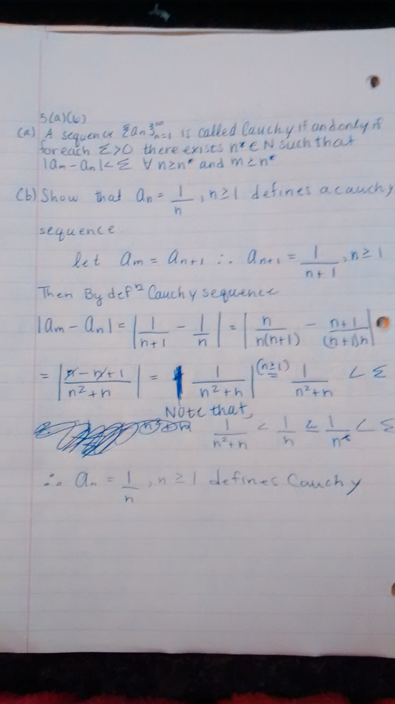 Solved 5. (a) State the definition of an n-1 being a Cauchy | Chegg.com