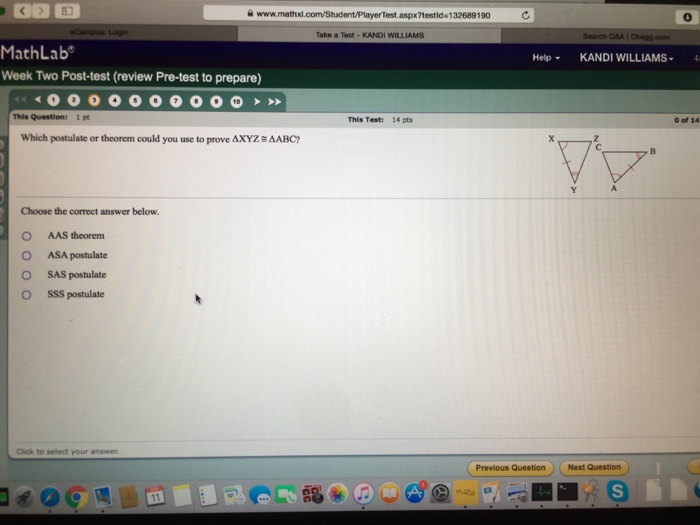 Solved Which postulate or theorem could you use to prove | Chegg.com