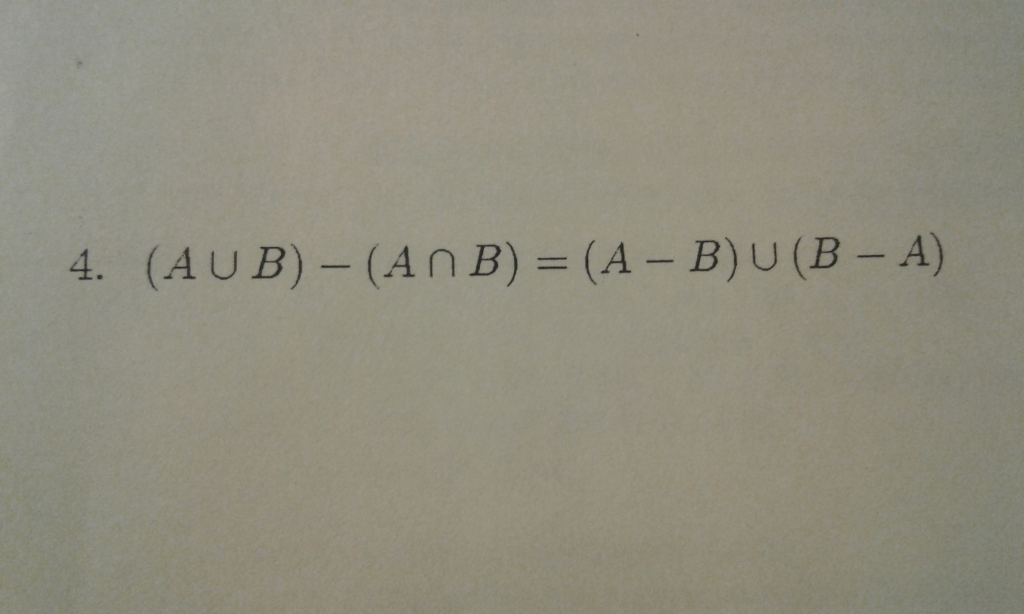 Solved Prove: (A B) - (A B) = (A - B) (B - A) | Chegg.com