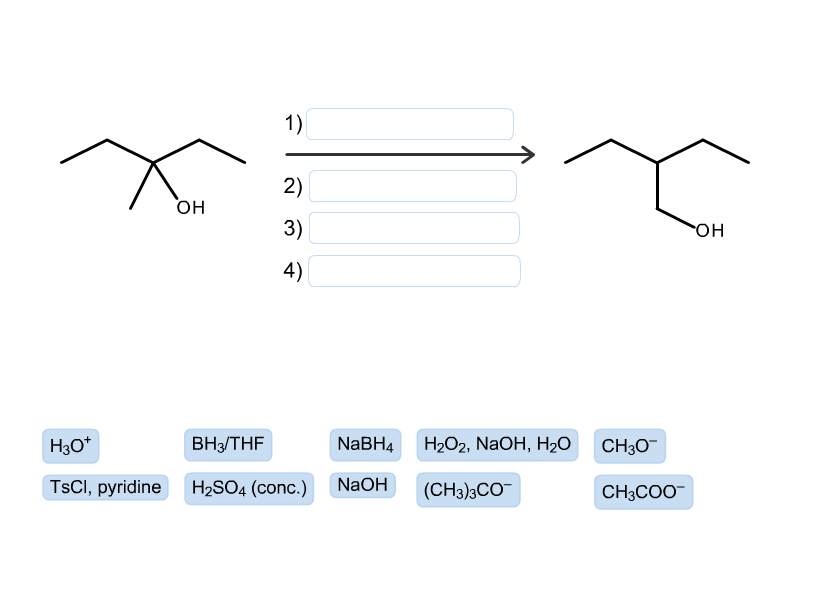 Solved OH OH BH3/THF NaBH H202, NaOH, H20 CH30 H30 TsCl, | Chegg.com
