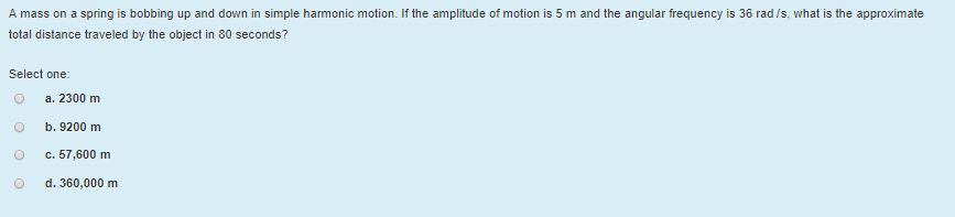 Solved A mass on a spring is bobbing up and down in simple | Chegg.com