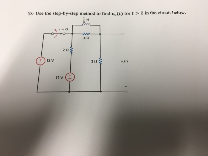 Solved Use the step-by-step method to find v_0(t) for t>0 in | Chegg.com
