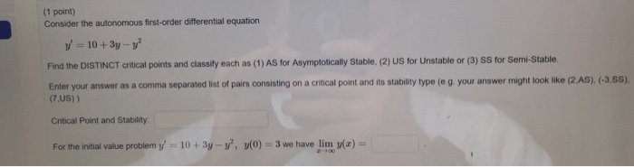 Solved Consider the autonomous first-order differential | Chegg.com