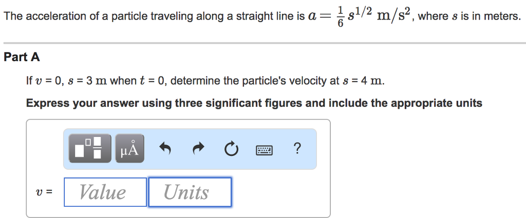 Solved The acceleration of a particle traveling along a | Chegg.com