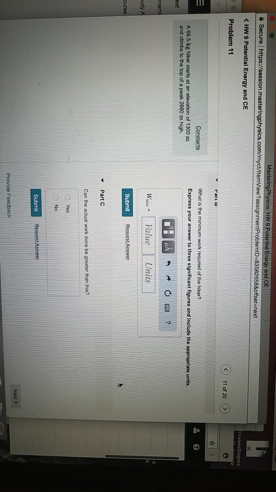 Solved Physics: HW 9 Potential E hysics.com/myct/itemView? | Chegg.com