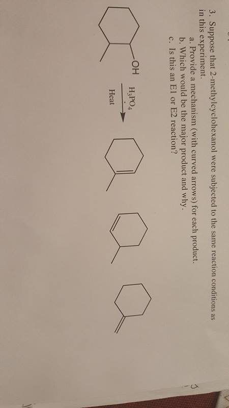 Solved Cyclohexene from Cyclohexanol Experiment | Chegg.com