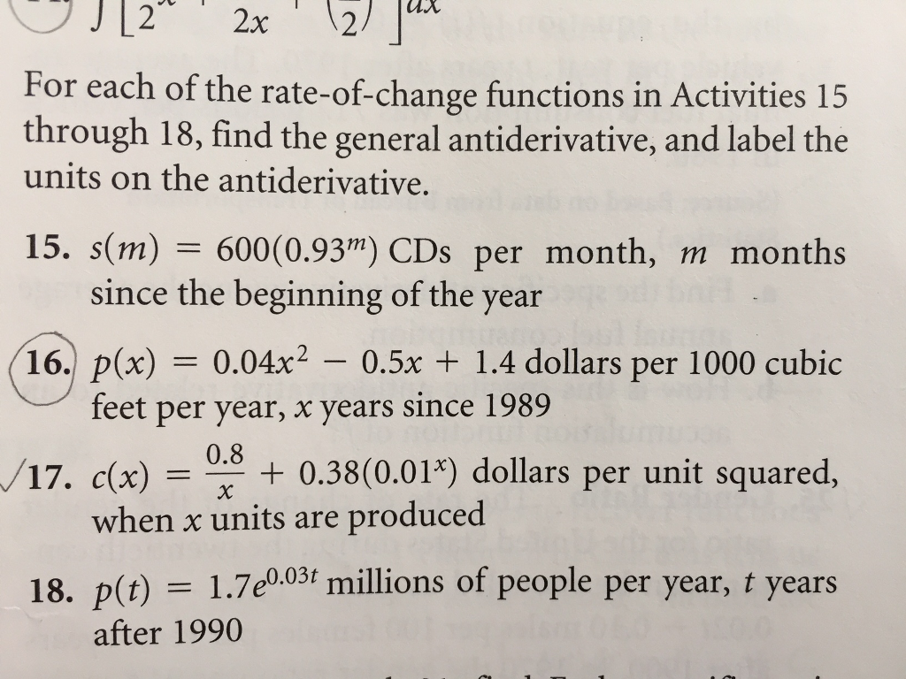 Solved For each of the rate-of-change functions in | Chegg.com