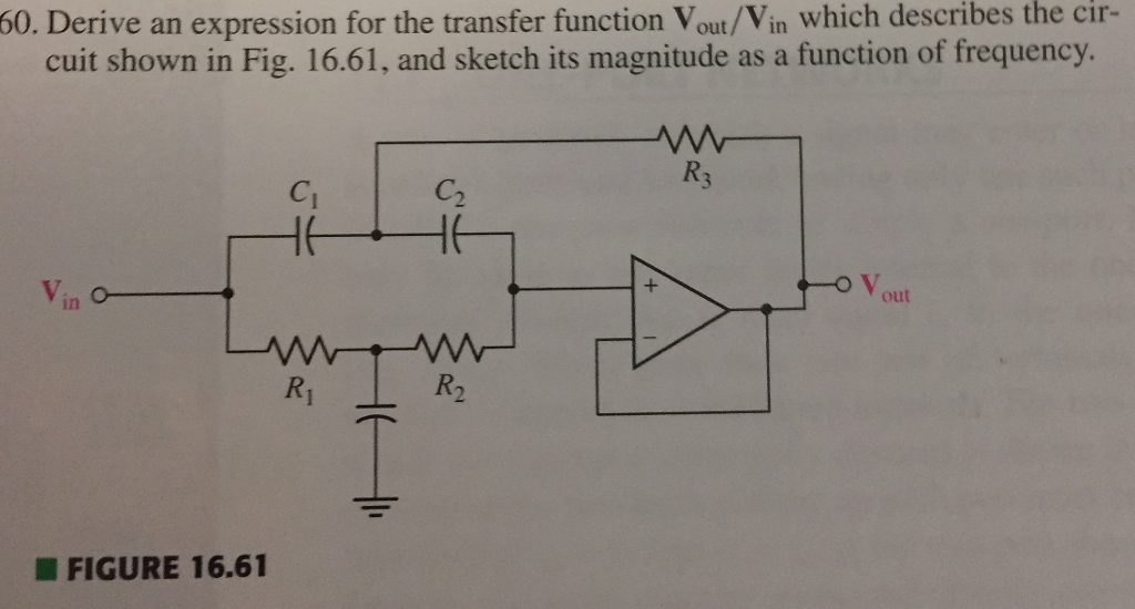 Solved Derive an expression for the transfer function | Chegg.com