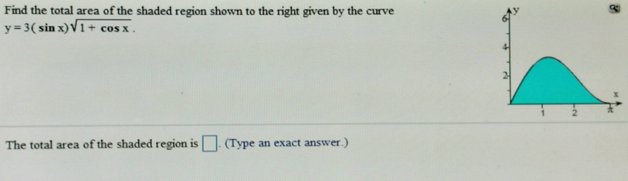 Solved Find the total area of the shaded region shown to the | Chegg.com