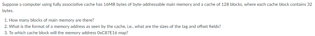 Solved Suppose a computer using fully associative cache has | Chegg.com