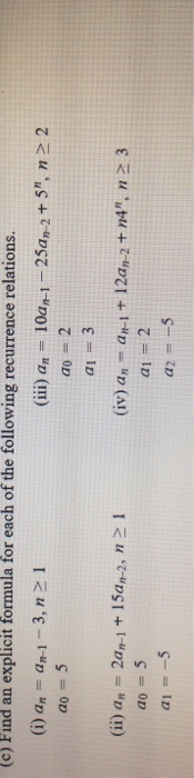 Solved Find an explicit formula for each of the following | Chegg.com