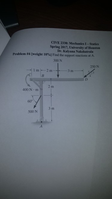 Solved CIVE 2330: Mechanics I -Staties Spring 2017, | Chegg.com