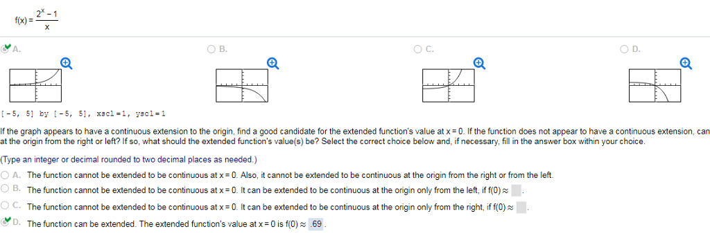 Solved .1 f(x) = B. O C. O D t-5, 51 by [-5, 51, xscl-1, | Chegg.com
